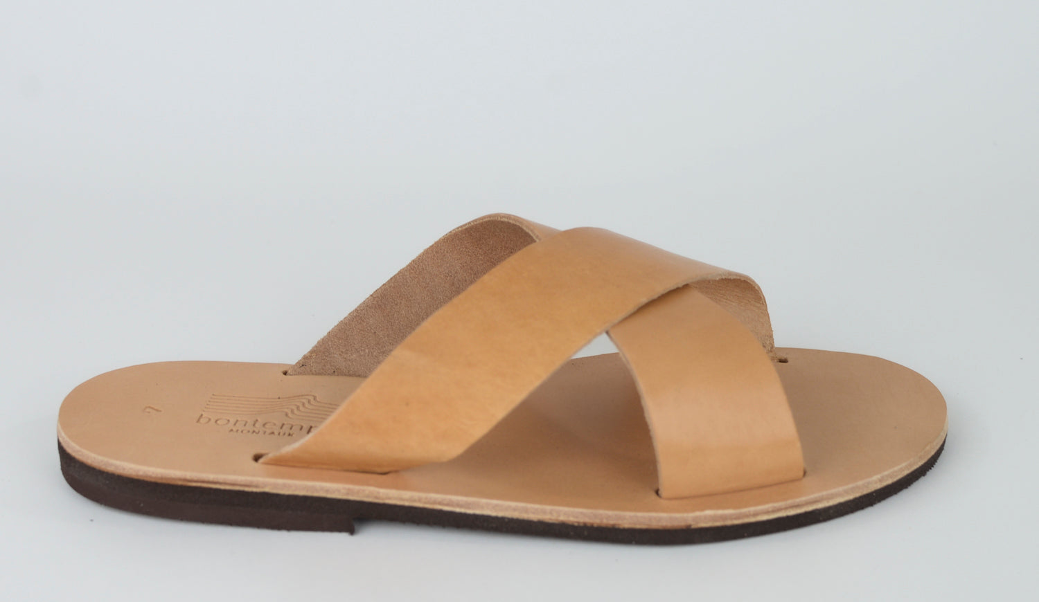 Women natural leather flip-flops made in greece – bontemps